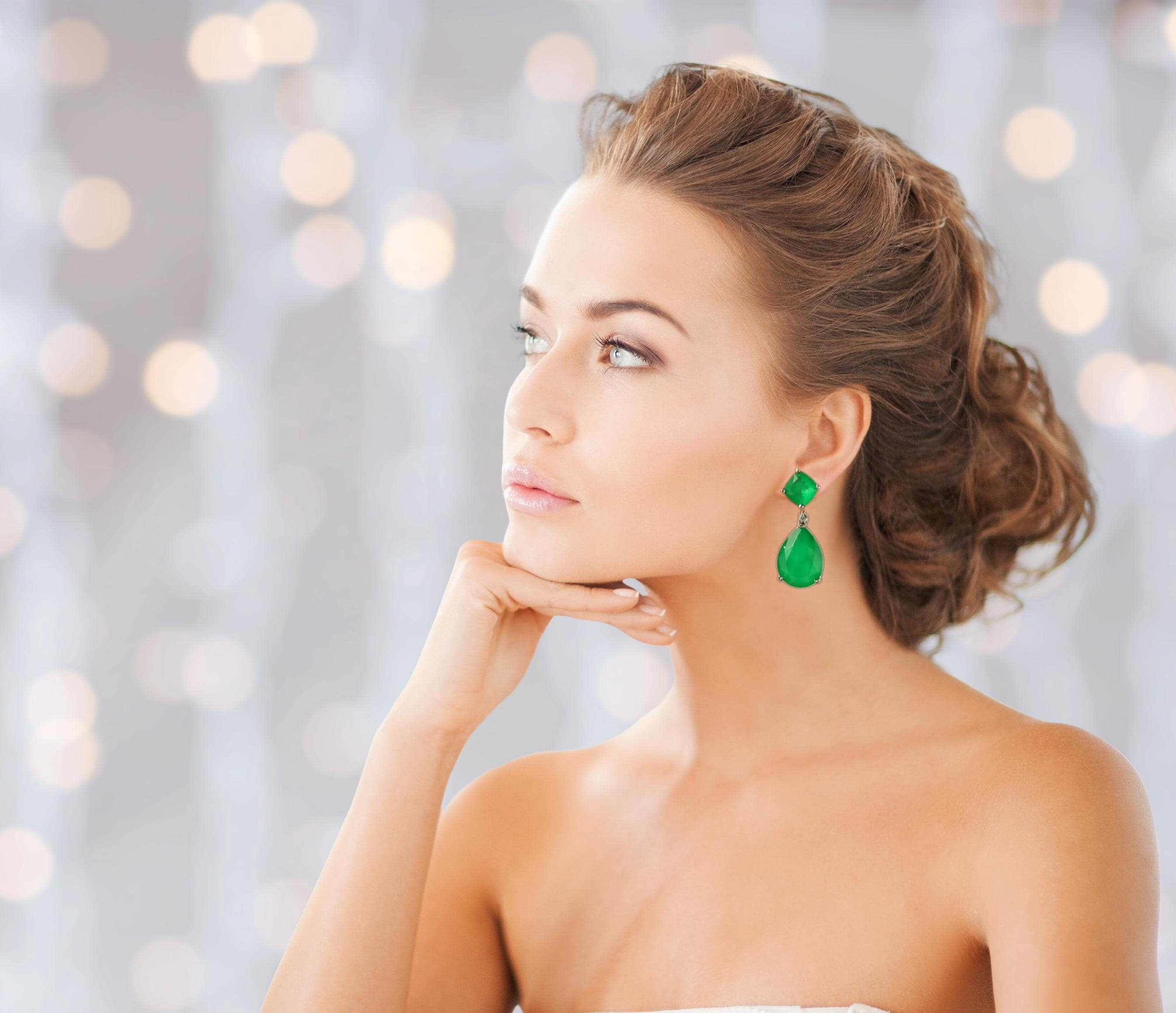 Emerald Green Tear Drop Earrings | Sterling Silver 925 Celebrity ...