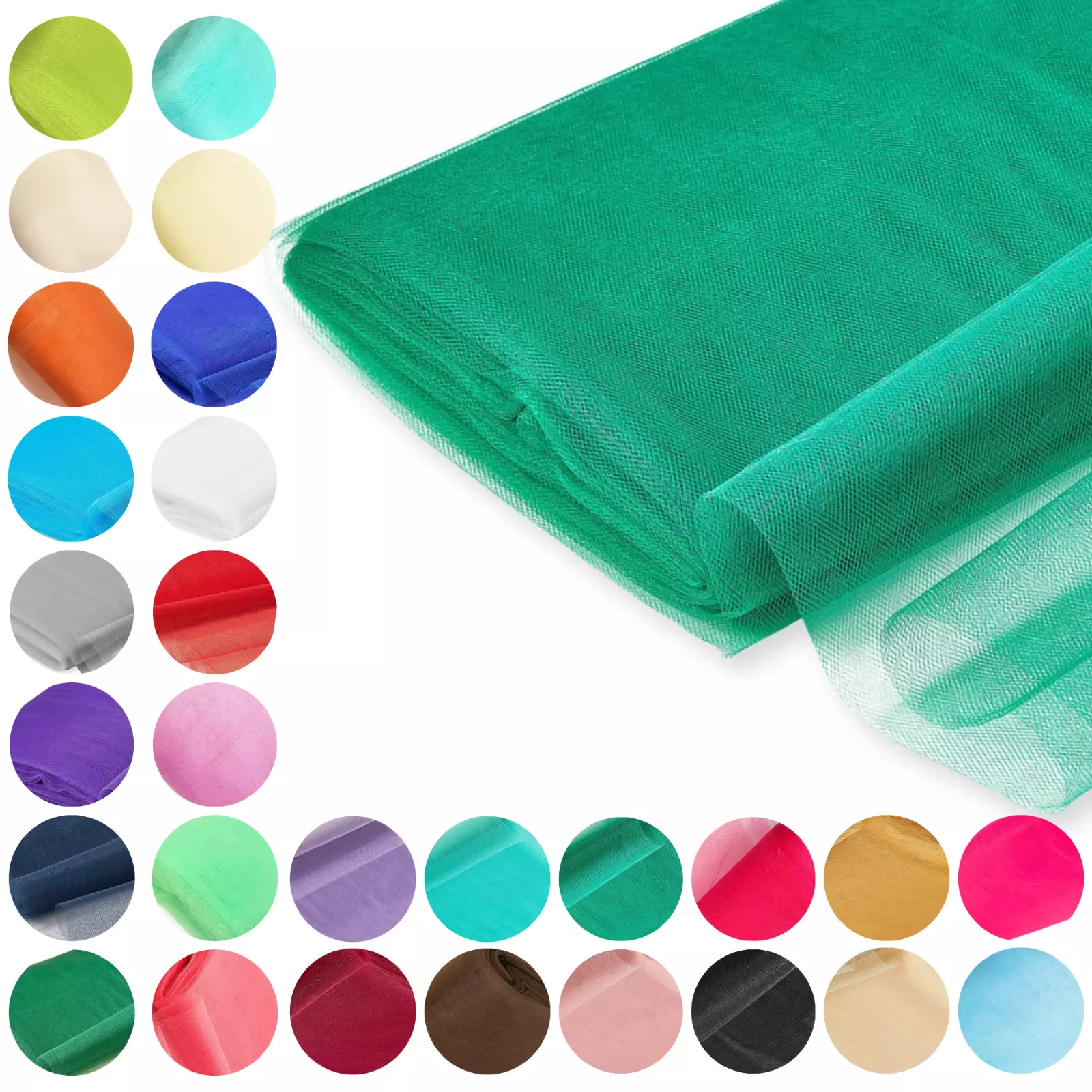 (Emerald Green) Tulle Fabric Roll - 54 Inch by 40 Yards (120FT ...