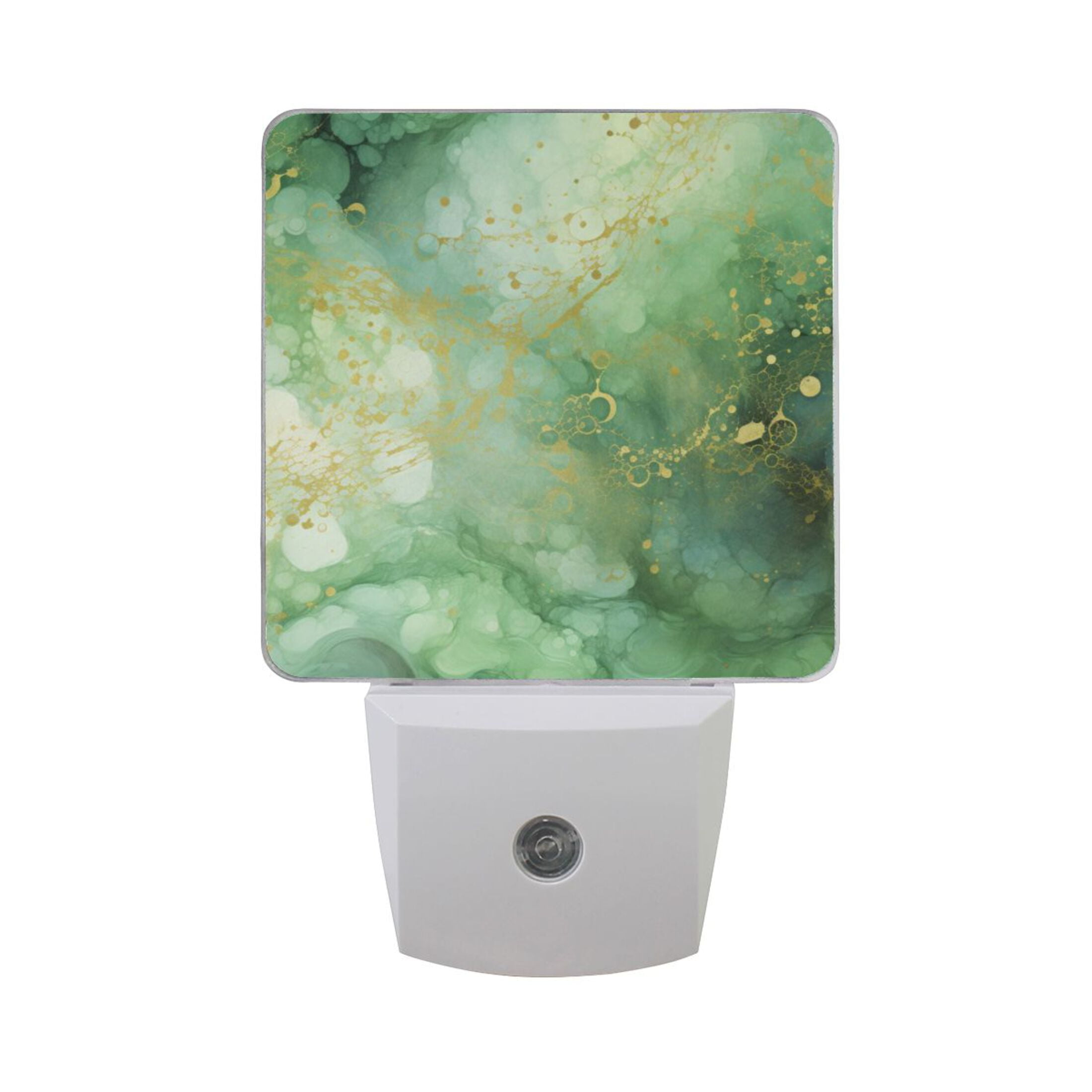 Emerald Green and Gold Marble Night Light 2 Pack LED Nightlight Plug ...