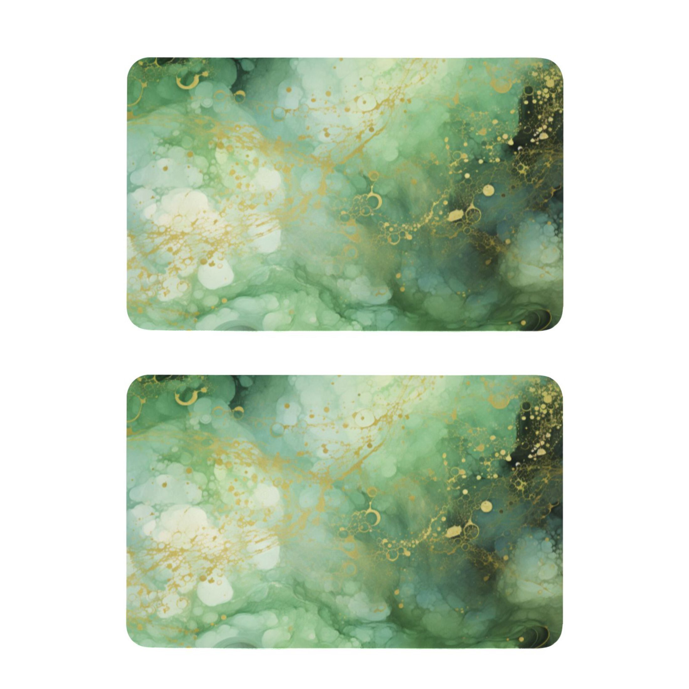 Emerald Green and Gold Marble Refrigerator Magnet Stickers Square ...