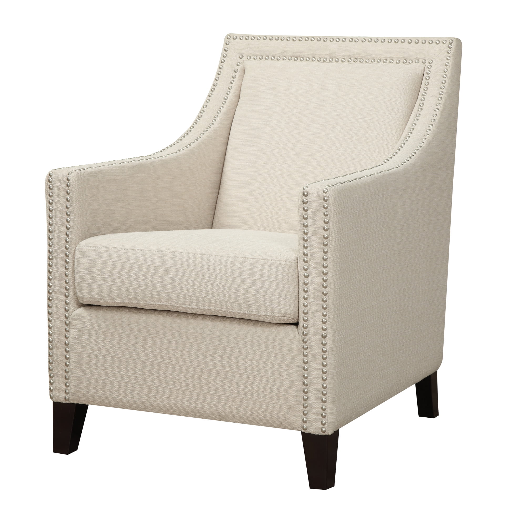 Emerald Home Janelle Beige Accent Chair with Fixed Back And Double ...