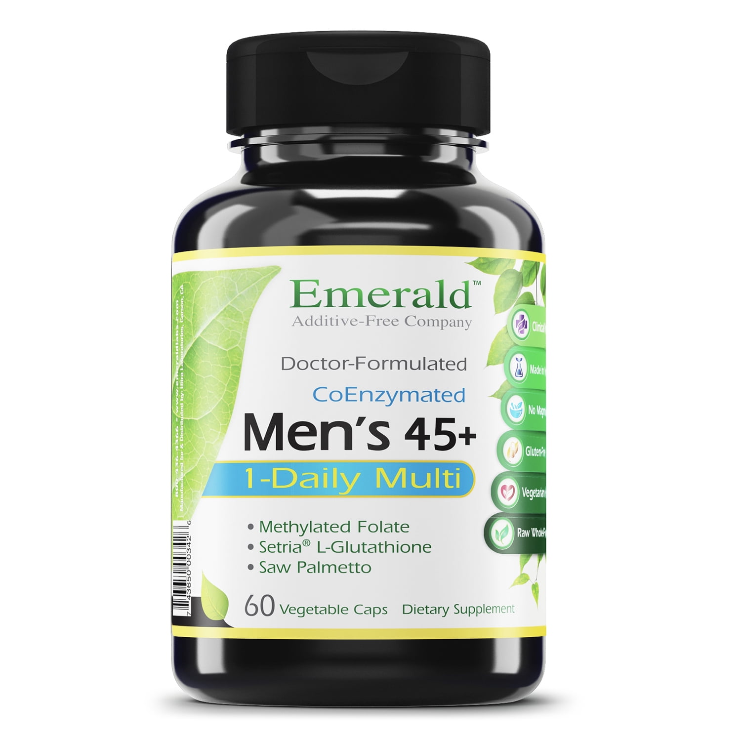 Emerald Labs Men's 45+ 1-Daily Multi - Vitamins with CoQ10, Saw ...