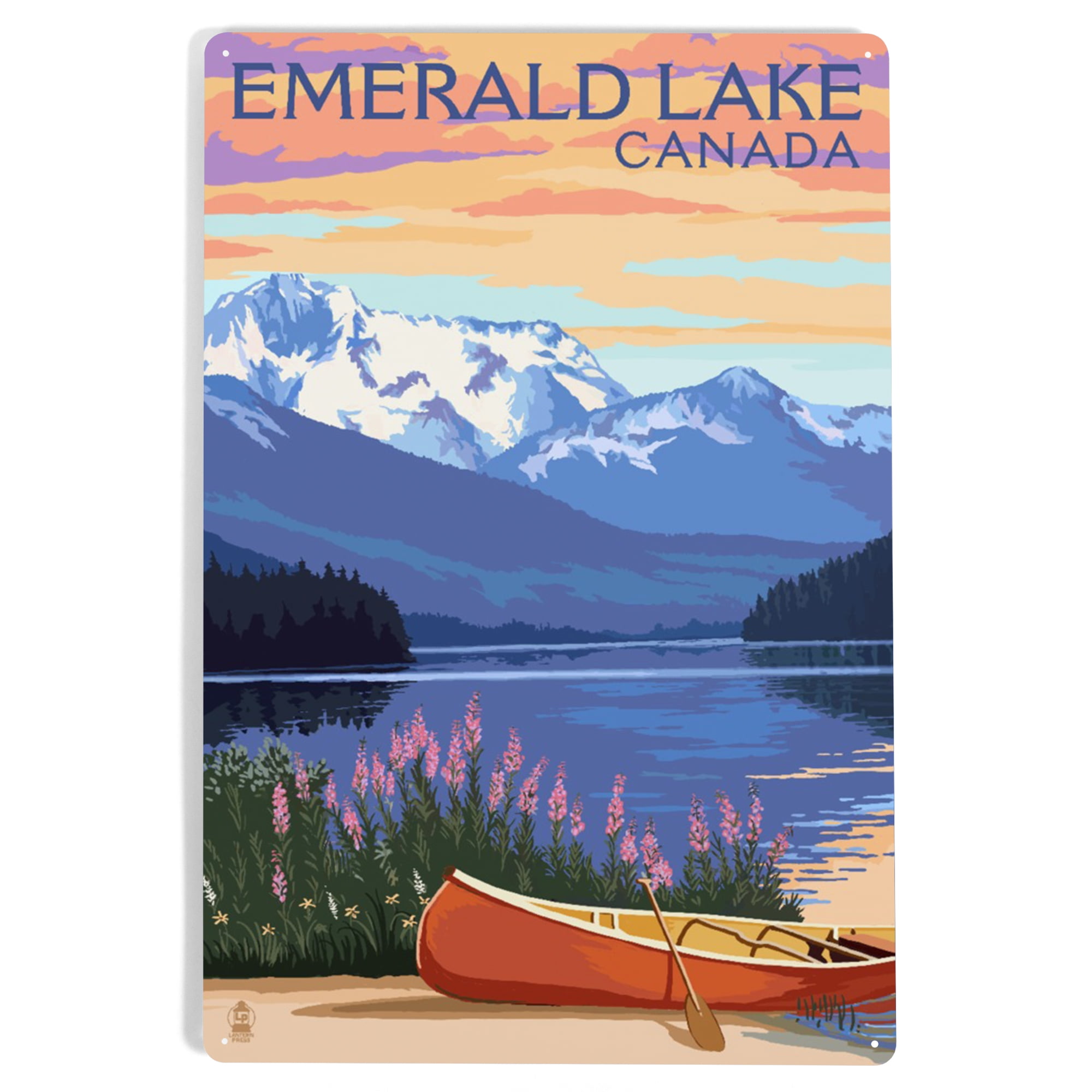 Emerald Lake, Canada, Lake Scene and Canoe (12x18 Aluminum Art, Indoor ...