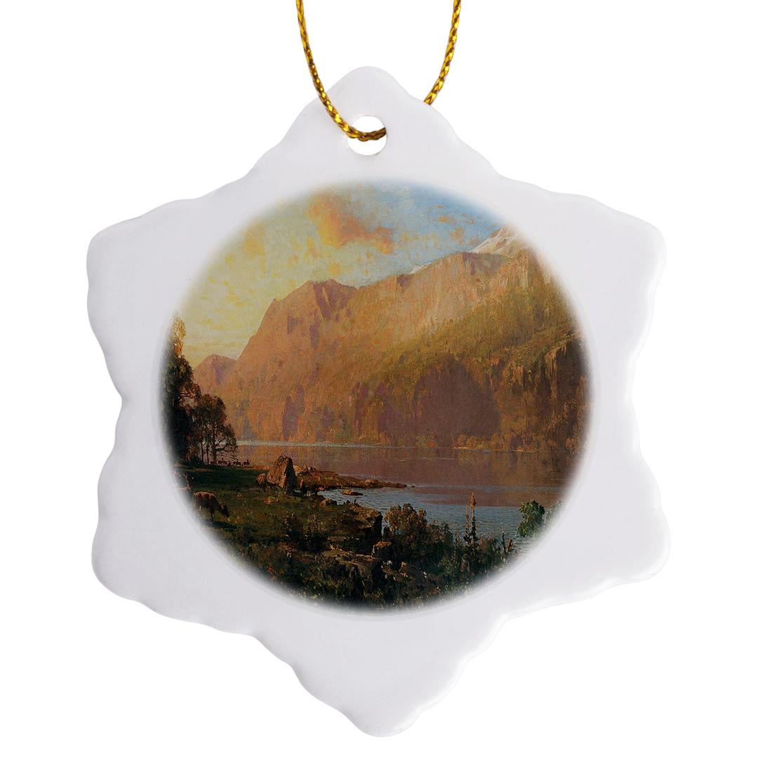 Emerald Lake Near Tahoe By Thomas Hill American West , 3 inch Snowflake ...