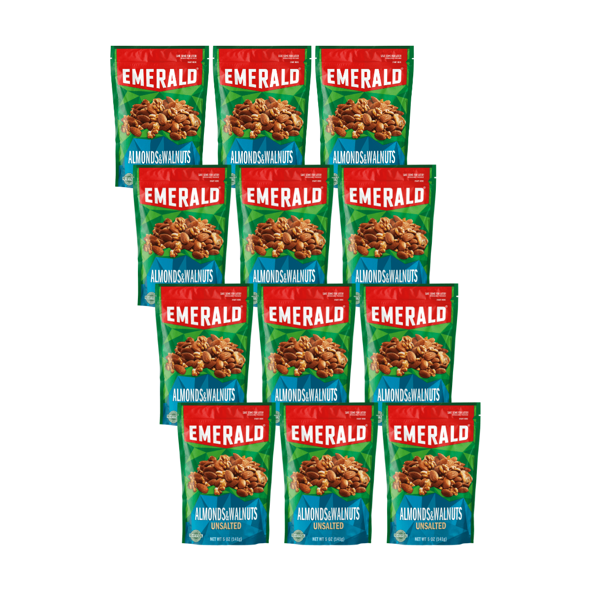 Emerald Nuts, Almonds & Walnuts Natural, 5 oz, Resealable Bag (Pack of ...