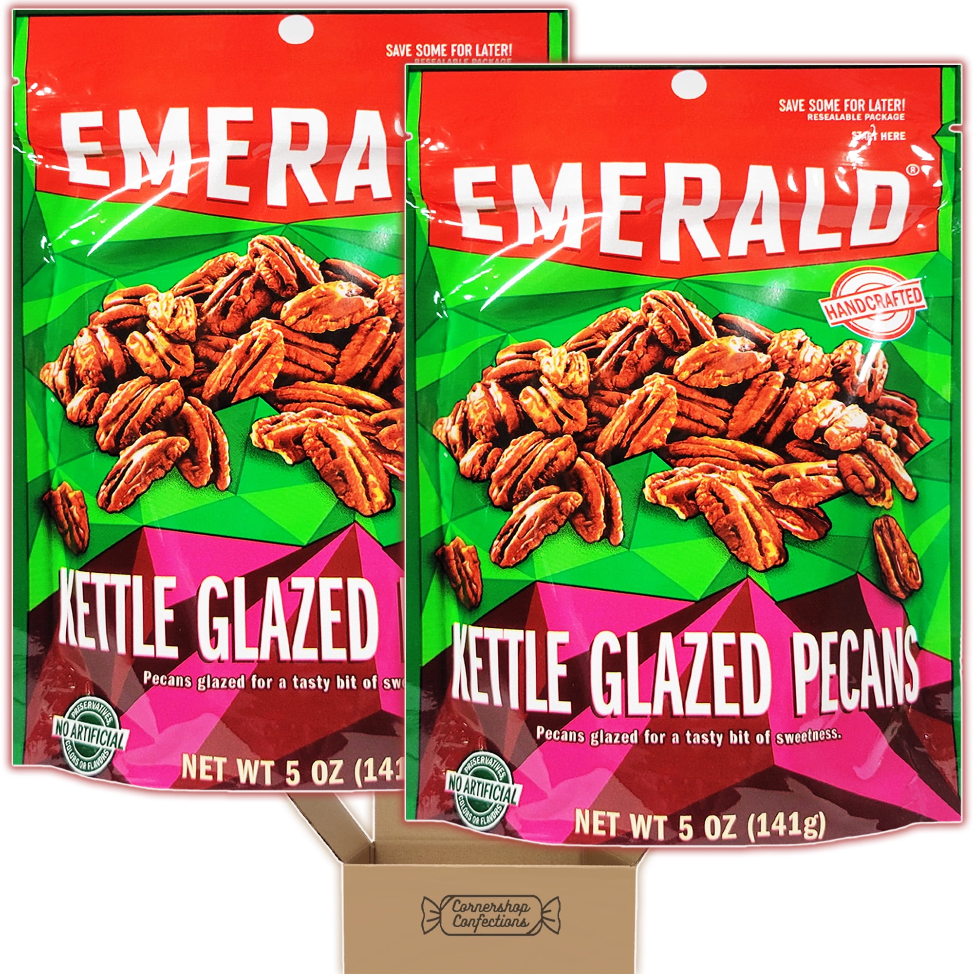 Emerald Nuts Bulk Pack - Kettle Glazed Pecans - 2, 5 Ounce Bags - Non ...