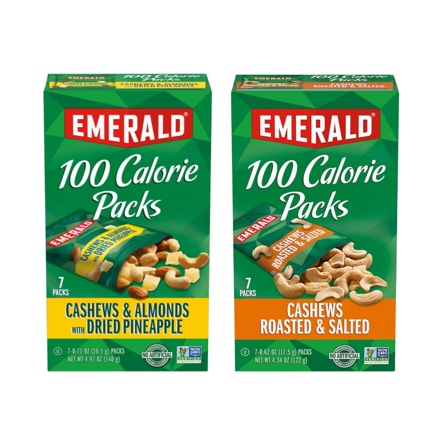 Emerald Nuts Cashews & Almonds with Dried Pineapple 5.97 Oz + Roasted ...