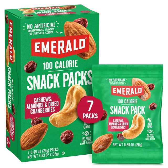 Emerald Nuts Cashews and DPF11 Almonds with Dried Cranberries Packs of ...