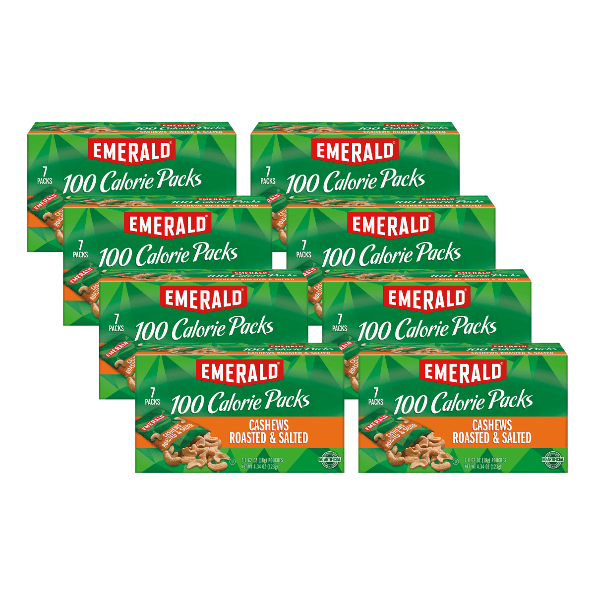 Emerald Nuts, Cashews Roasted & Salted, 100 Calorie Packs, 7 Ct, 4.34 ...