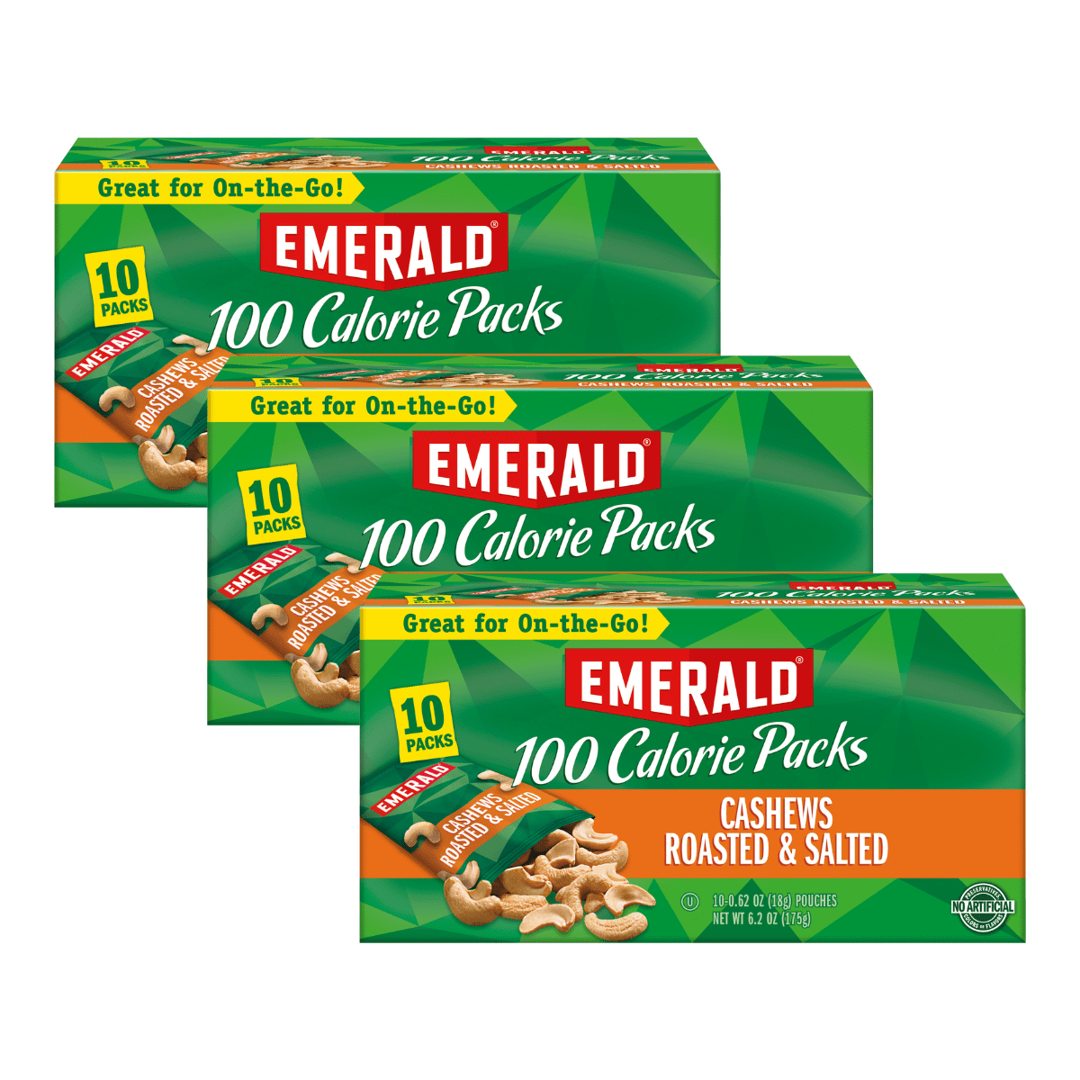 Emerald Nuts, Cashews Roasted and Salted, 100 Calorie Packs, 10 CT, 6.2 ...