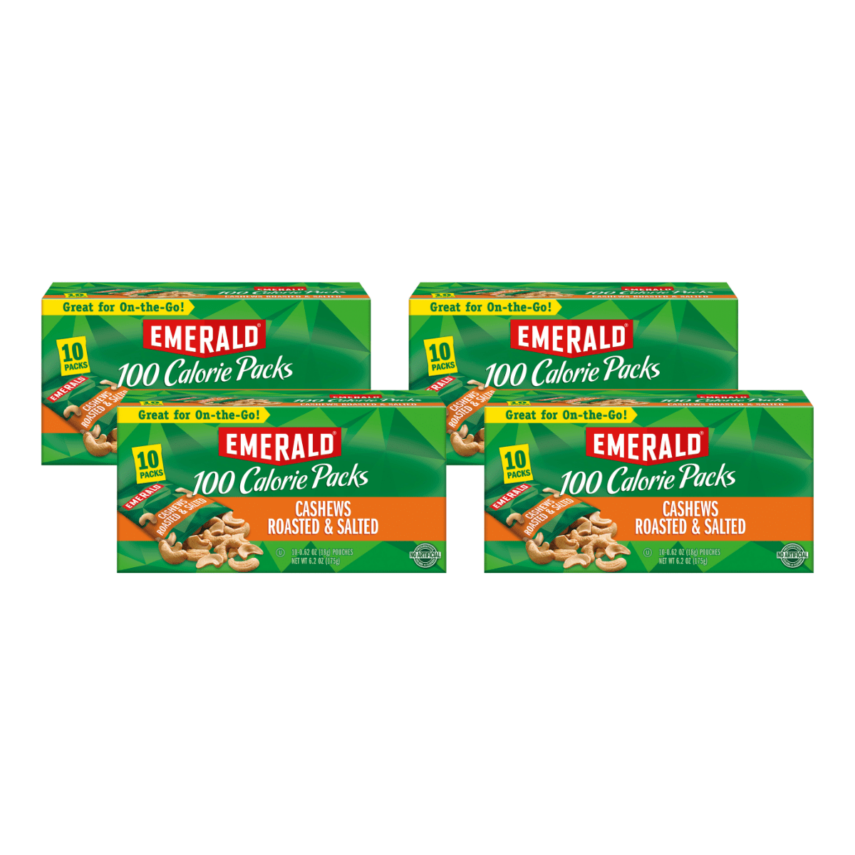 Emerald Nuts, Cashews Roasted and Salted, 100 Calorie Packs, 10 CT, 6.2 ...