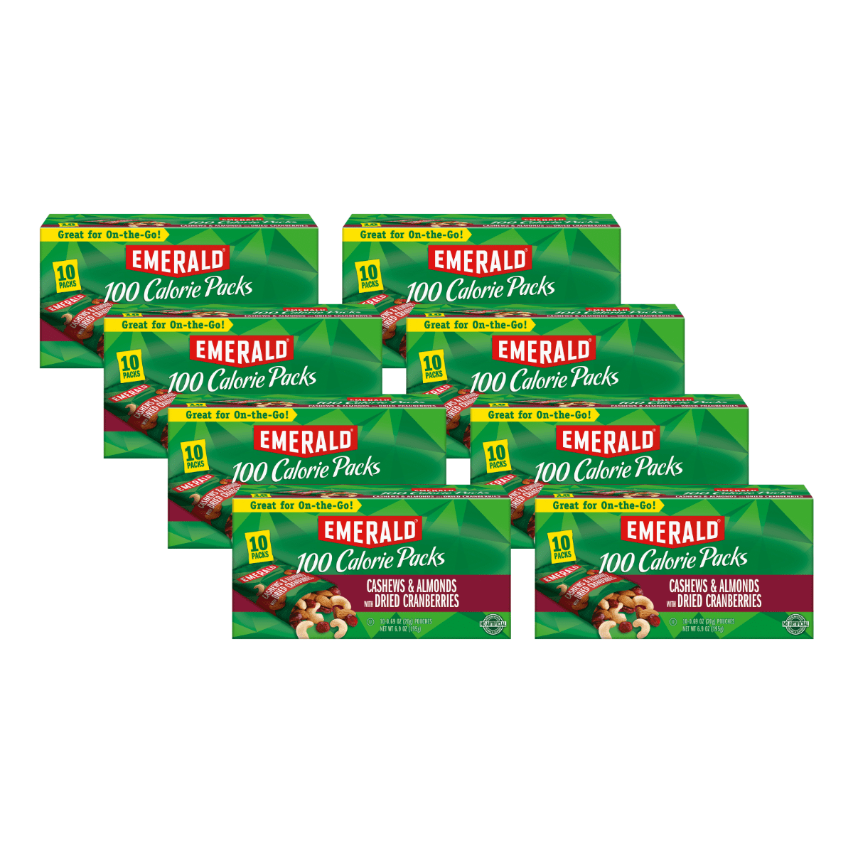 Emerald Nuts, Cashews and Almonds With Dried Cranberries, 100 Calorie Packs, 10 CT, 6.9 oz (Pack ...