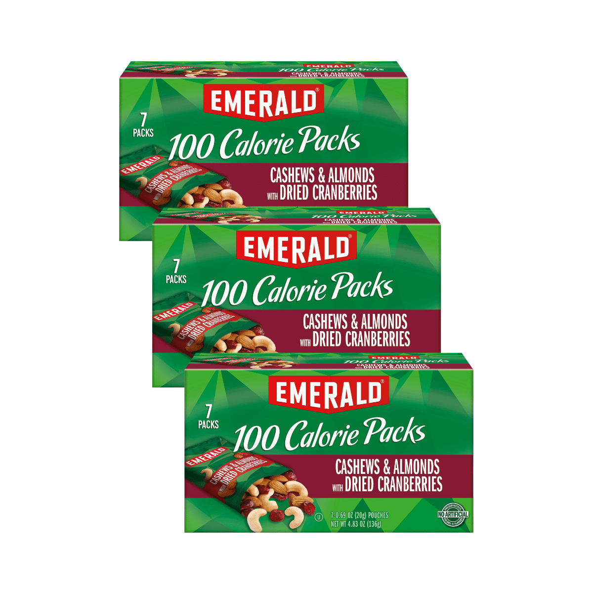 Emerald Nuts Cashews and Almonds With Dried Cranberries, 100 Calorie ...