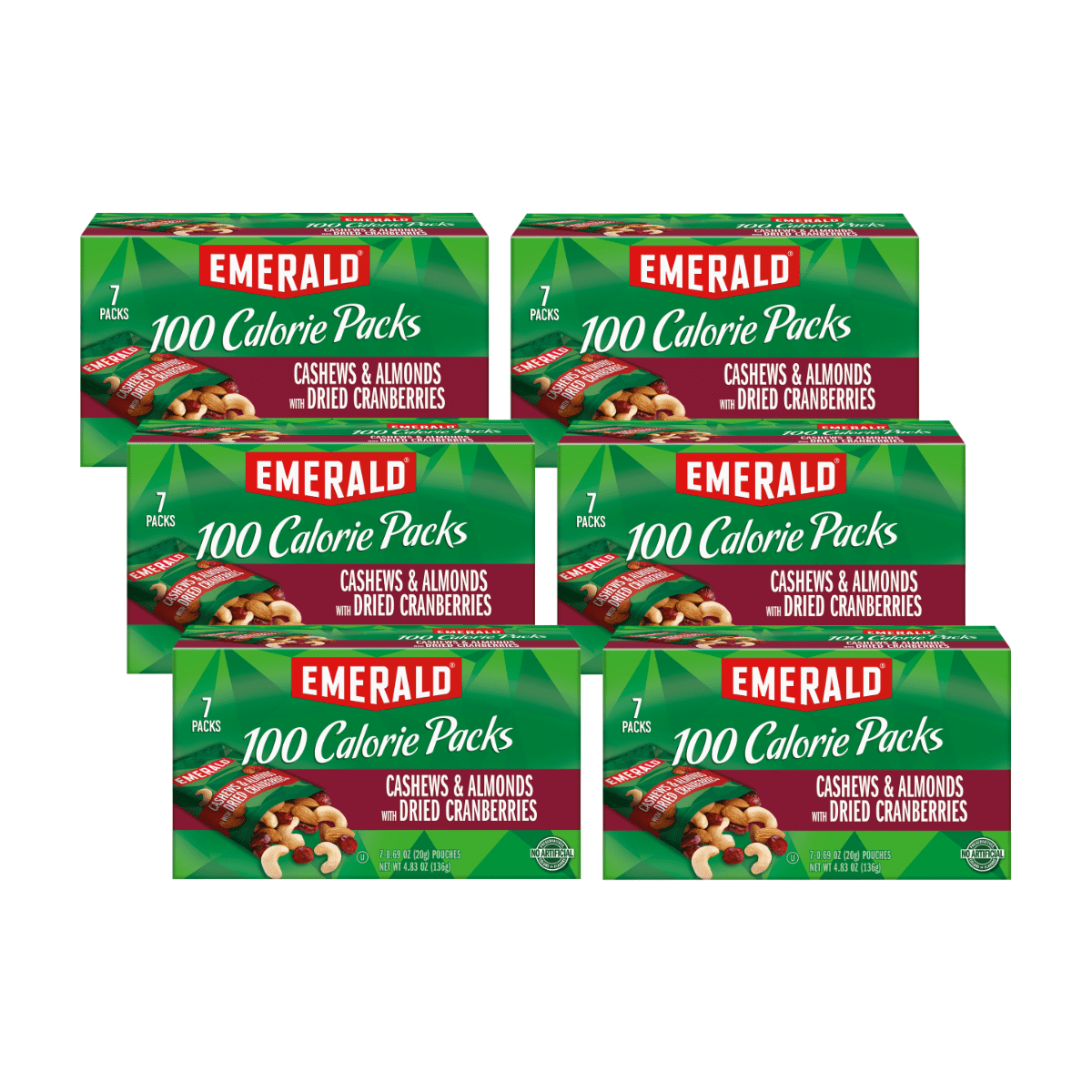 Emerald Nuts Cashews and Almonds With Dried Cranberries, 100 Calorie ...