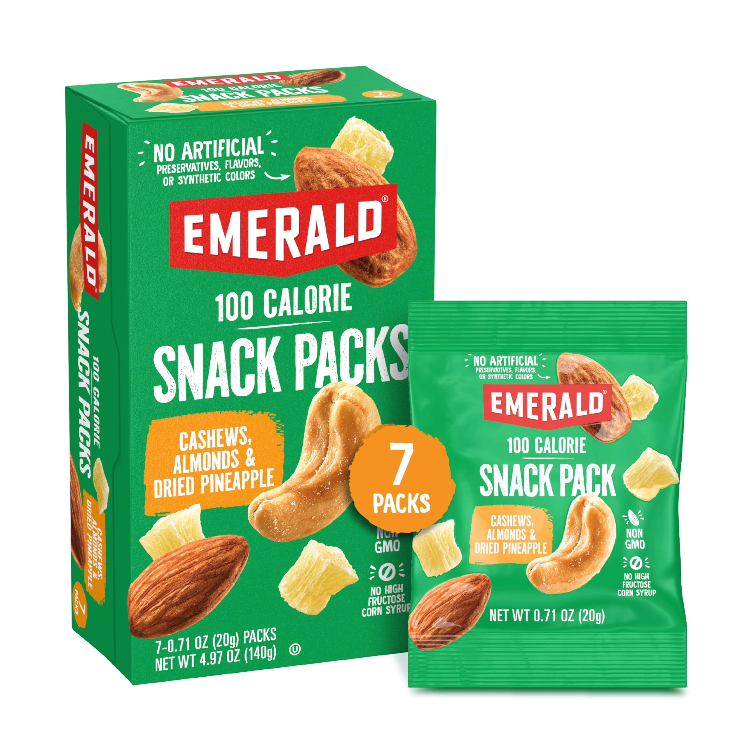 Emerald Nuts Cashews and DEF29 Almonds with Dried Pineapple 7 Ct (1 ...