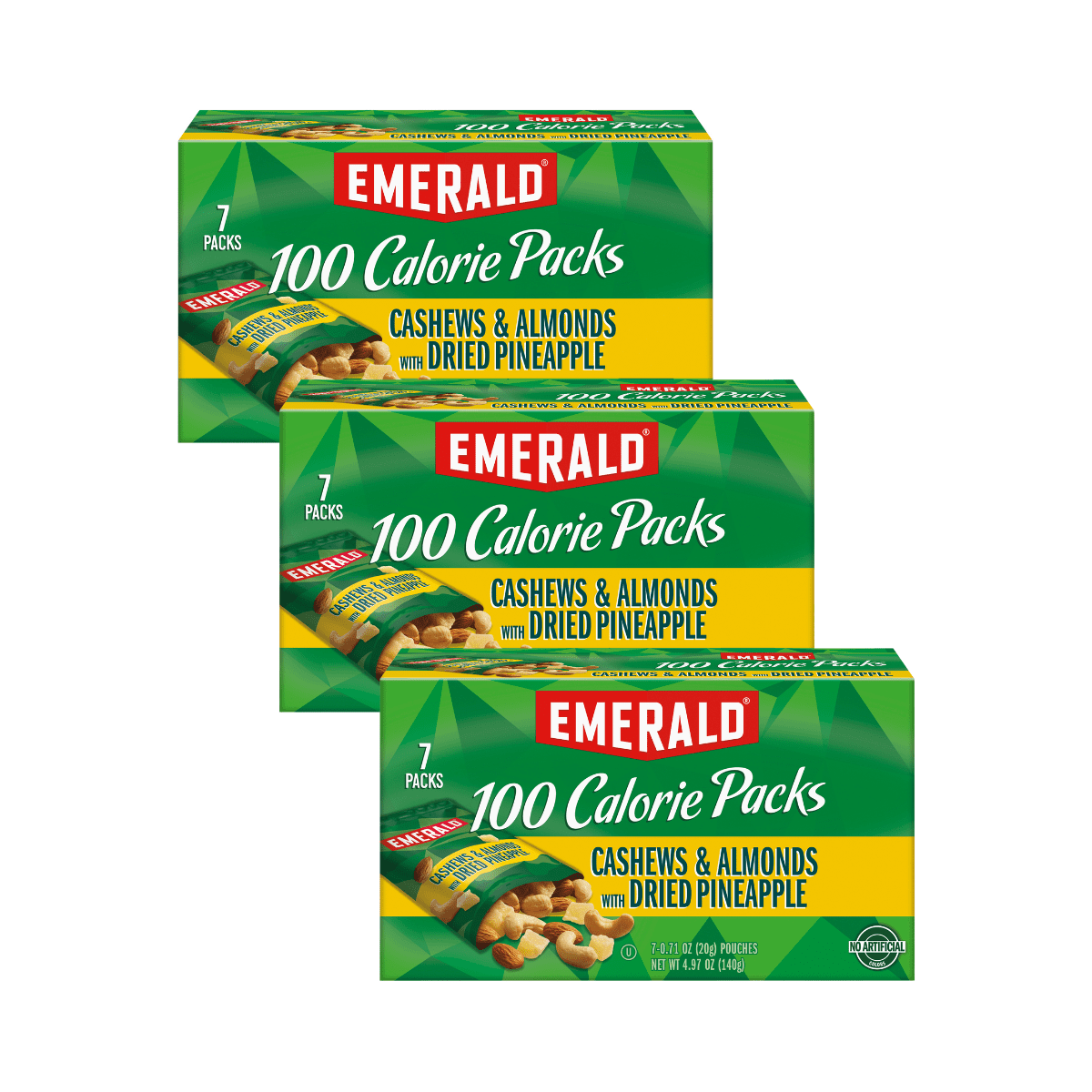 Emerald Nuts Cashews and Almonds with Dried Pineapple, 100 Calorie ...