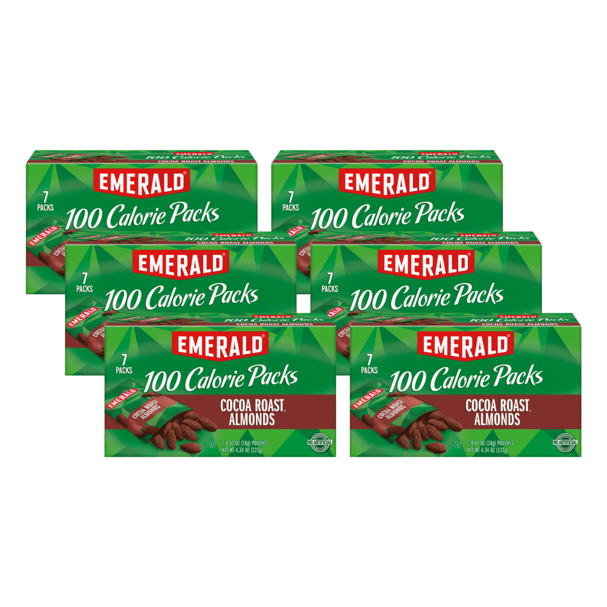 Emerald Nuts Cocoa Roast Almonds, 100 Calorie Packs, 7 Count, 4.34 oz ...