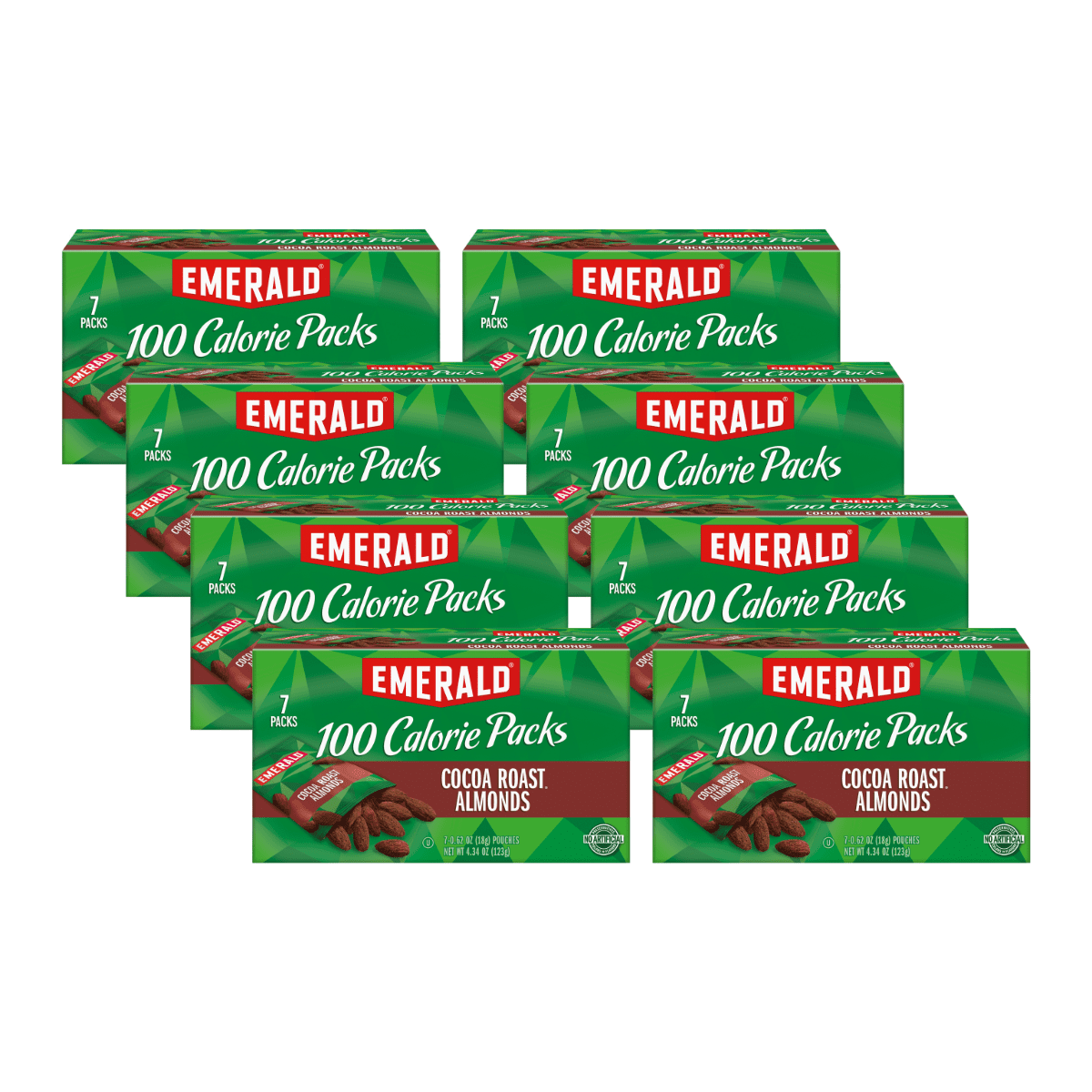 Emerald Nuts Cocoa Roast Almonds, 100 Calorie Packs, 7 Count, 4.34 oz ...