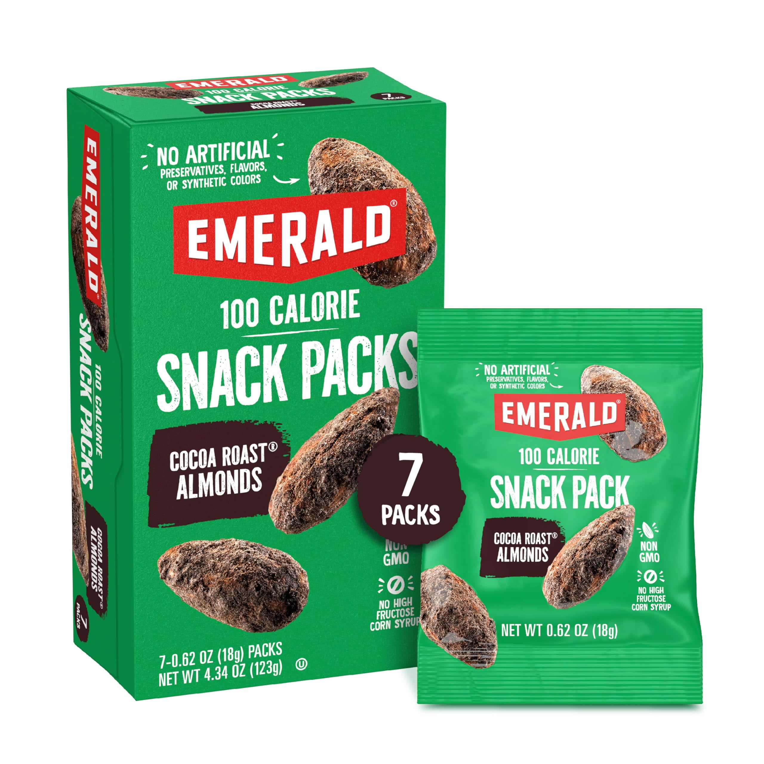Emerald Nuts Cocoa Roast GGA1 Almonds 7 Ct (1-Pack), 100-Calorie ...