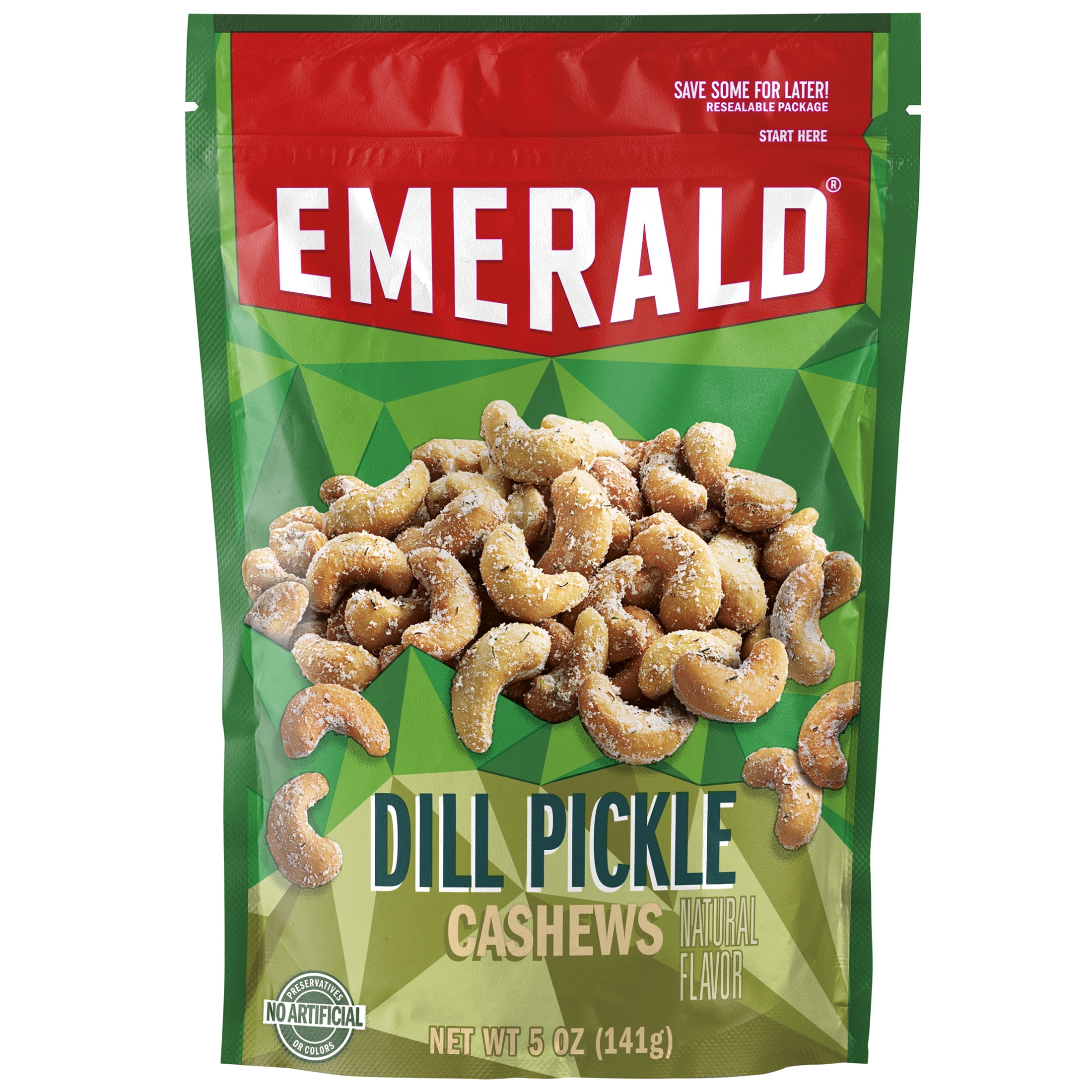 Emerald Nuts, Dill Pickle Cashews, 5 Oz Resealable Bag - Walmart.com