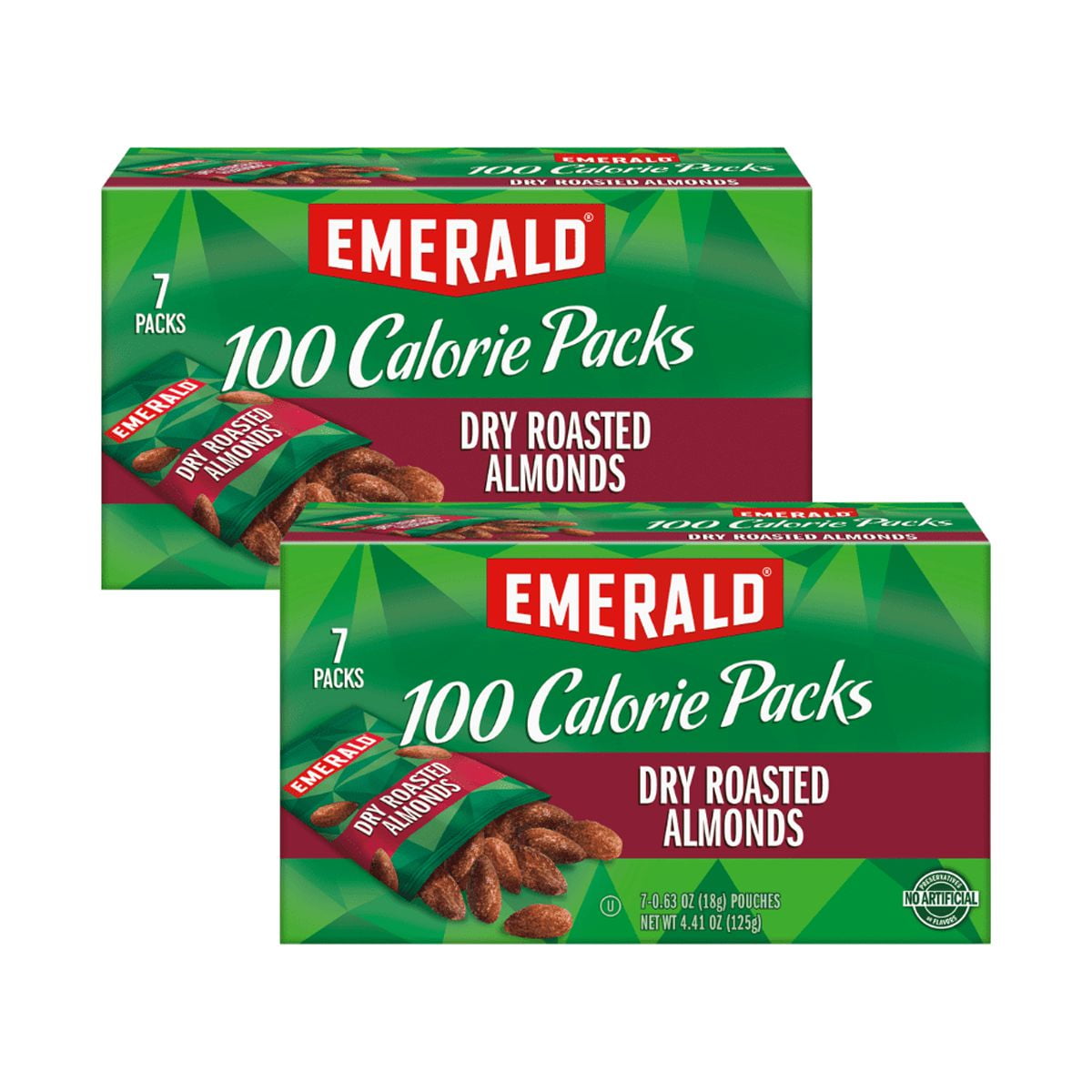 Emerald Dry Roasted Almonds, 100-Calorie Snack Packs, 7 Count, Pack of ...