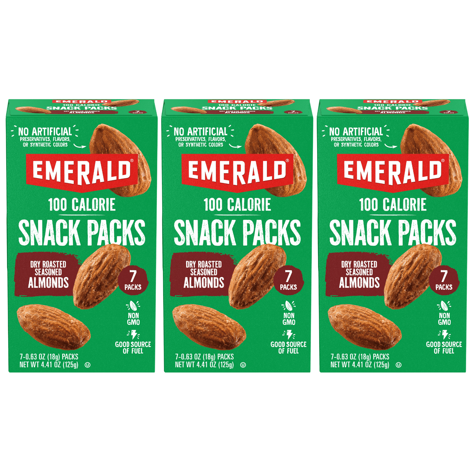 Emerald Dry Roasted Almonds 100-Calorie Packs Nut Snack on the Go ...