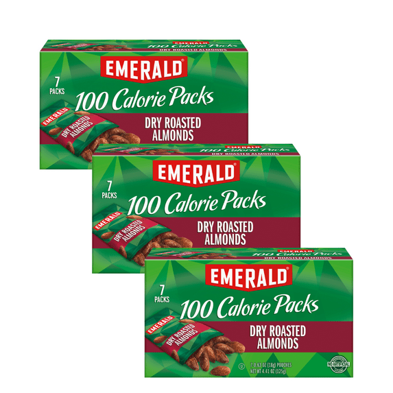 Emerald Dry Roasted Almonds 100-Calorie Packs Nut Snack on the Go ...