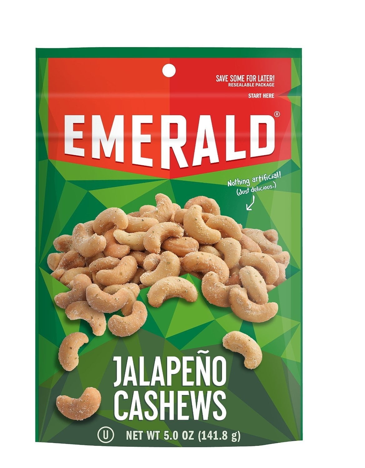 Emerald Nuts Jalapeno Cashews, 5 oz Resealable Bag (2-Pack) - Walmart.com