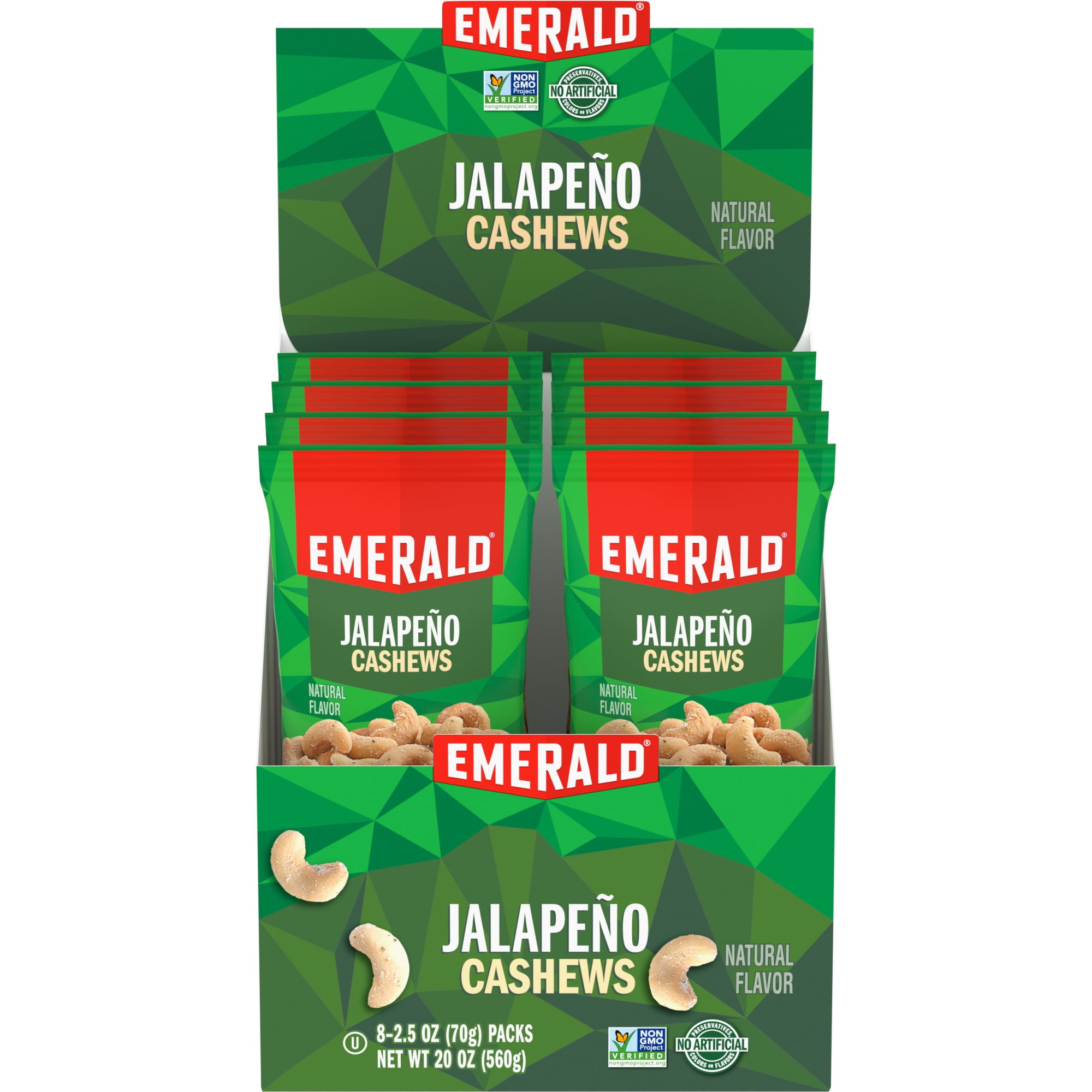 Emerald Nuts, Jalapeno Cashews, 8 Count Box - Walmart.com