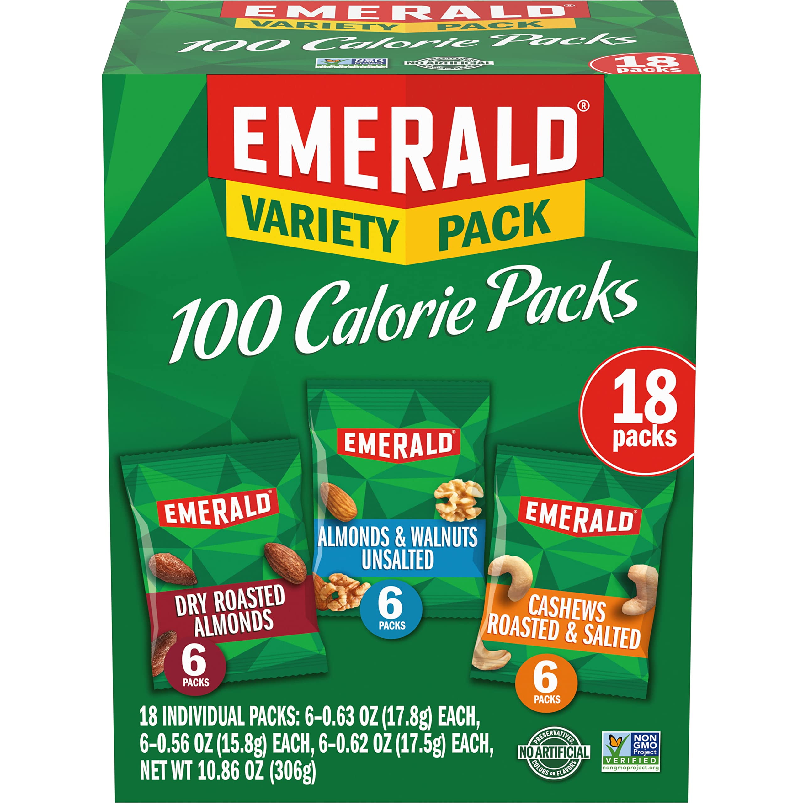 Emerald Nuts Mixed Nuts Variety HYZ01 Pack 18ct (1-Pack) , 100-Calorie ...
