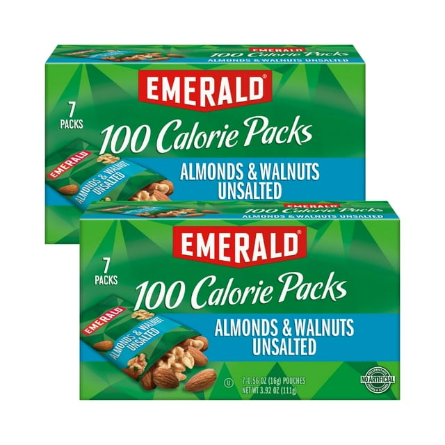 Emerald Nuts, Natural Walnuts & Almonds, 100 Calorie Packs, 7 Ct, 3.92 ...