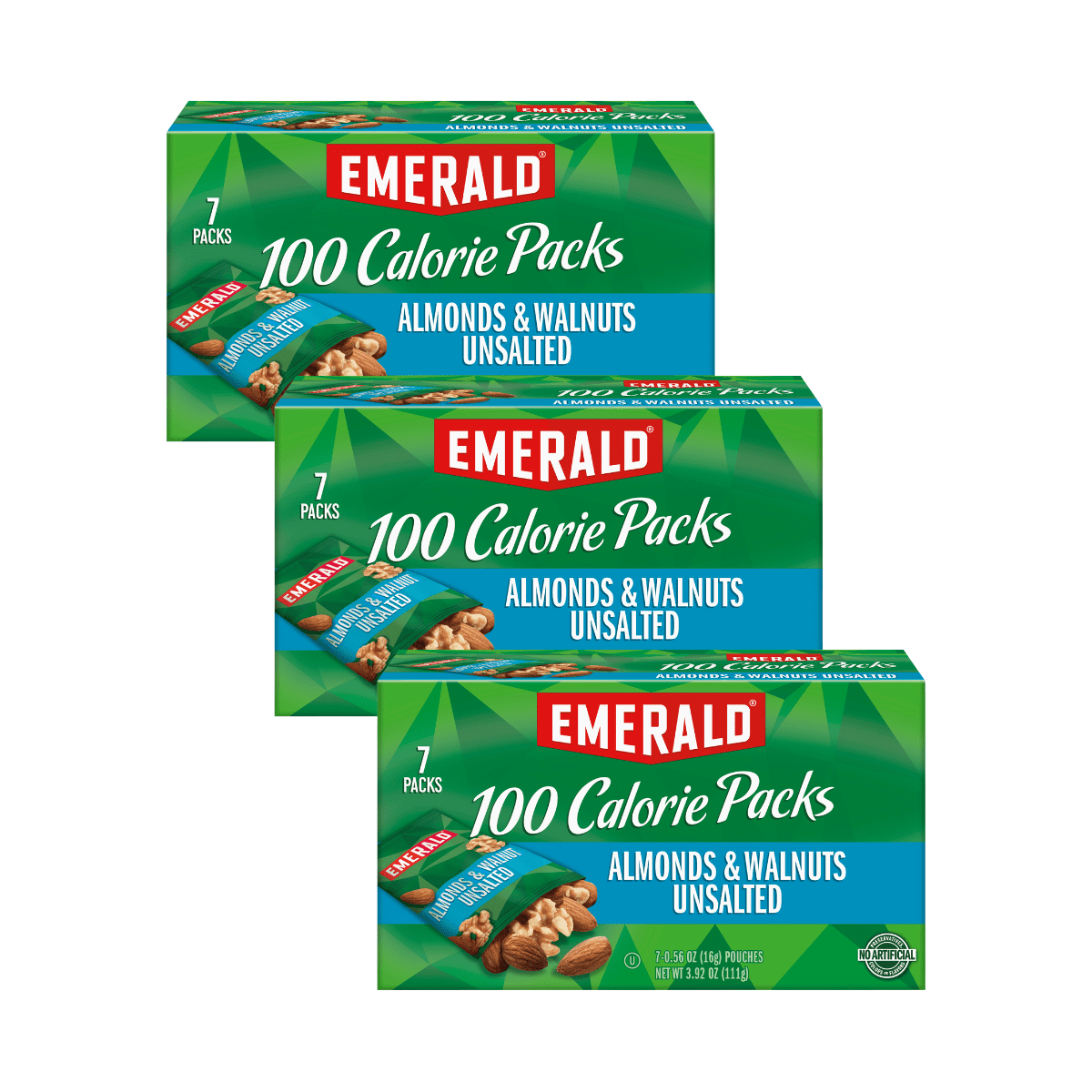 Emerald Nuts, Natural Walnuts & Almonds, 100 Calorie Packs, 7 Ct, 3.92 ...