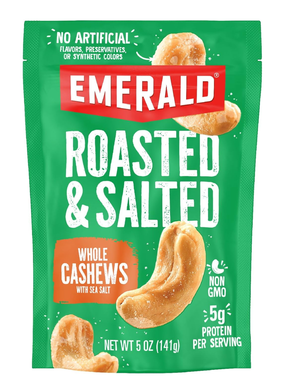 Emerald Nuts Roasted and BDF32 Salted Whole Cashews (1-Pack), 5oz ...