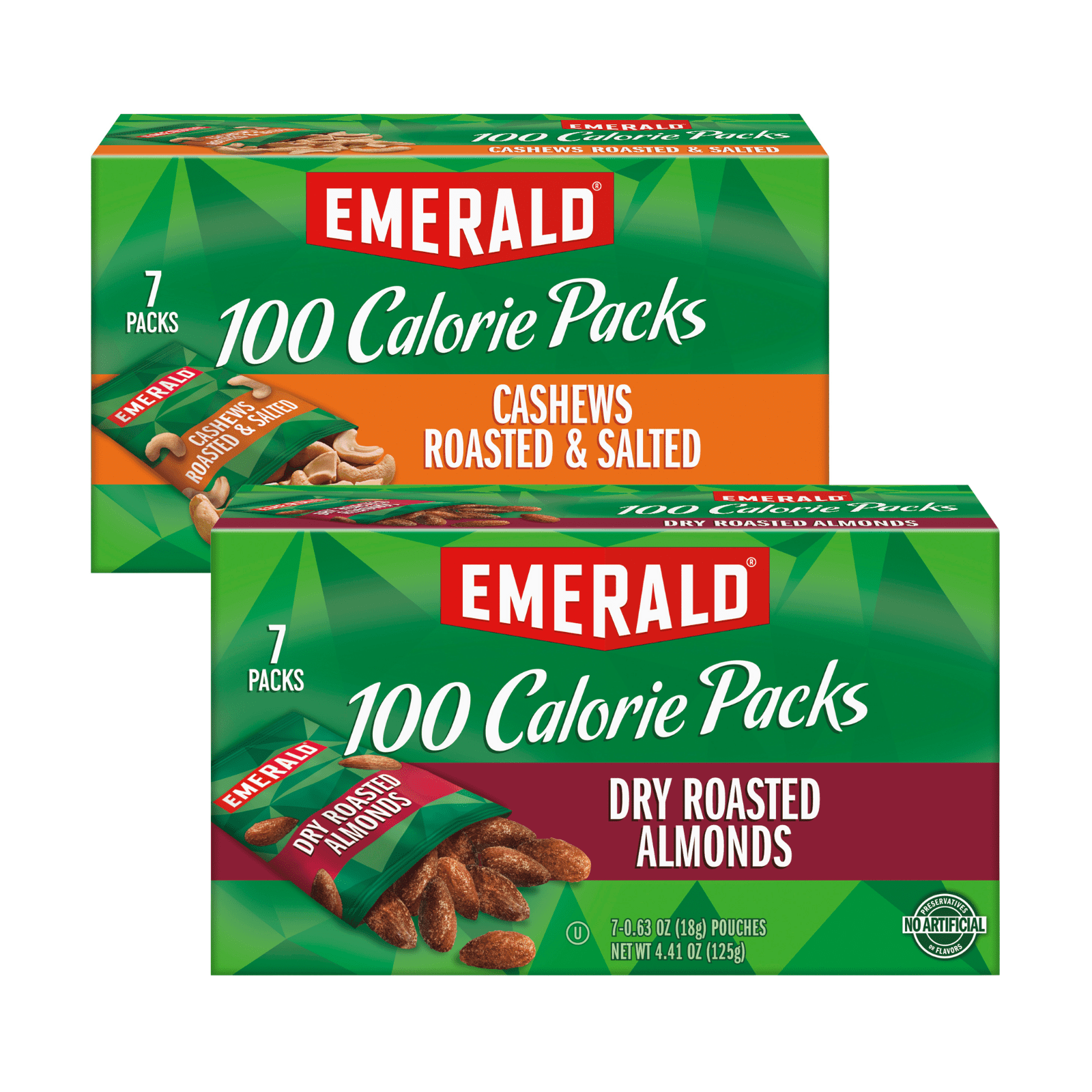 Emerald Nuts Roasted and Salted Cashews & Dry Roasted Almonds, 100 ...