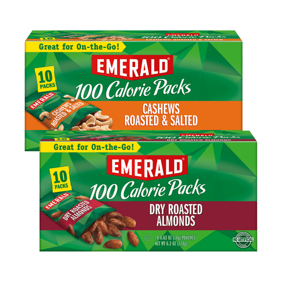 Emerald Nuts Roasted and Salted Cashews and Walnuts & Dry Roasted ...