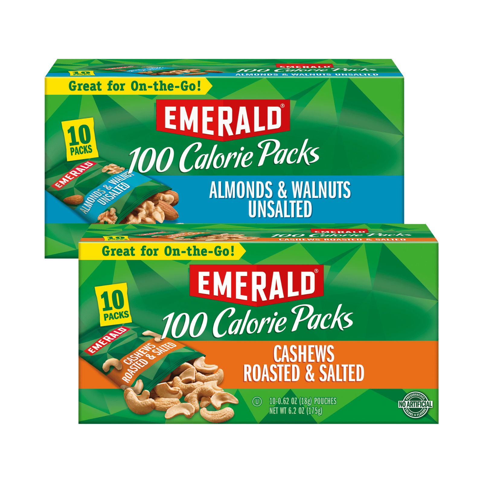 Emerald Nuts Roasted and Salted Cashews and Walnuts & Unsalted Almonds ...