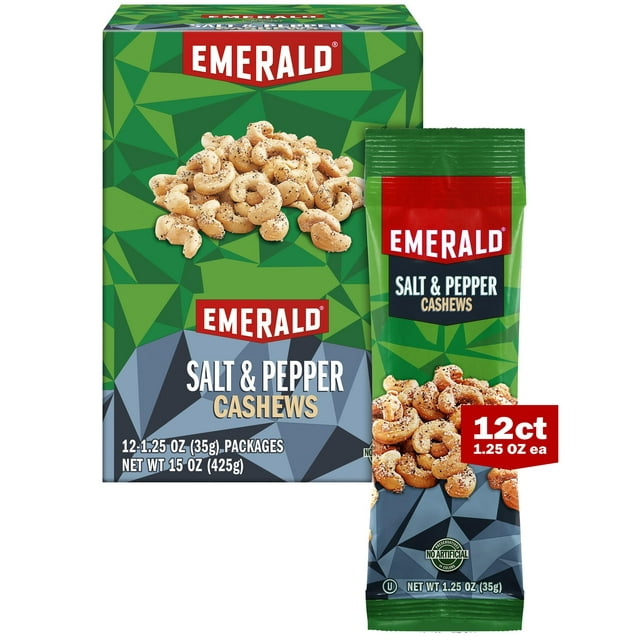 Emerald Nuts Salt and MMF7 Pepper Seasoned Cashews 12 Ct (1-Pack) | 1. ...