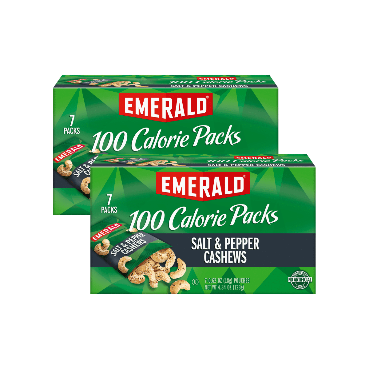 Emerald Nuts, Salt & Pepper Cashews, 100 Calorie Packs, 7 Ct, 4.34 oz ...