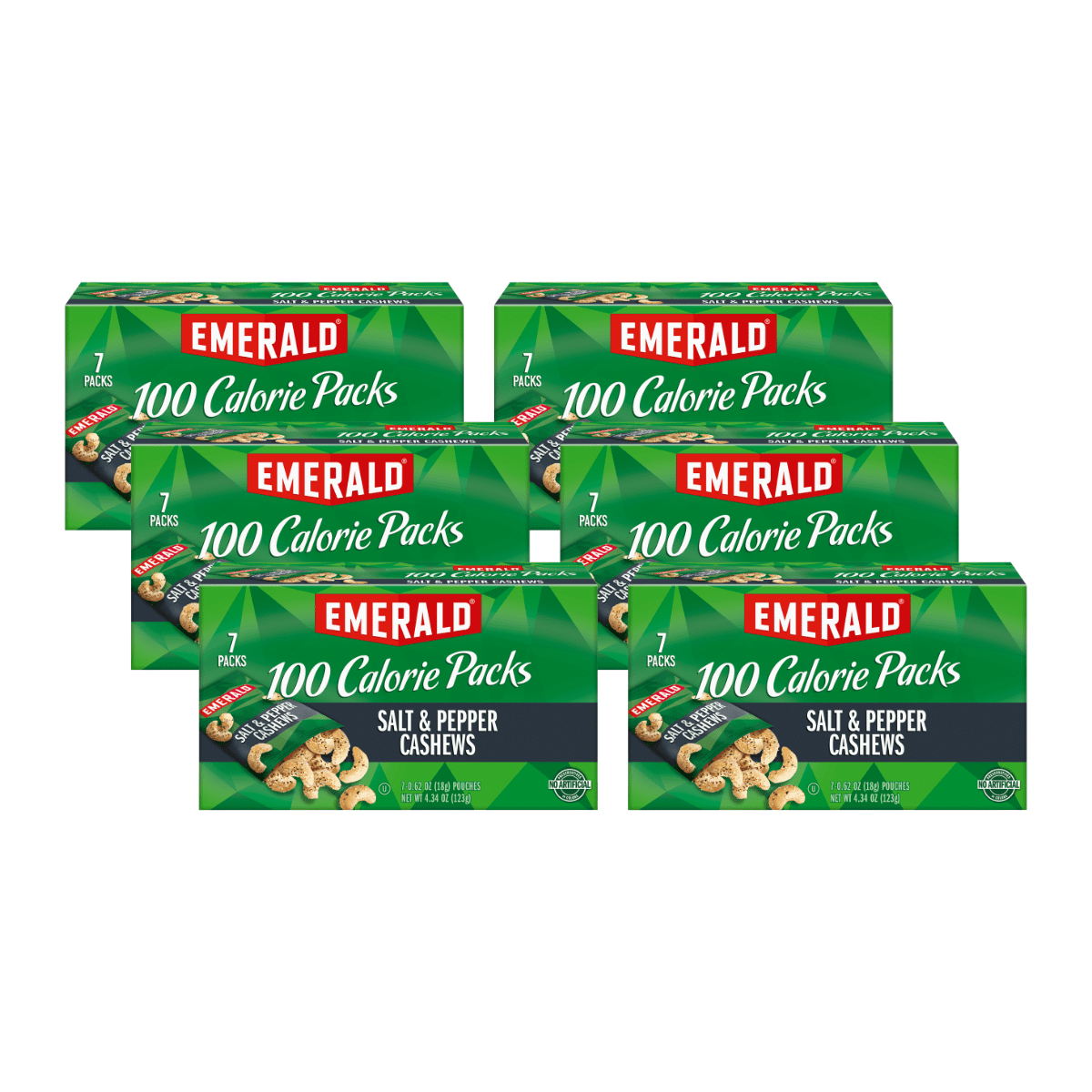 Emerald Nuts, Salt & Pepper Cashews, 100 Calorie Packs, 7 Ct, 4.34 oz ...
