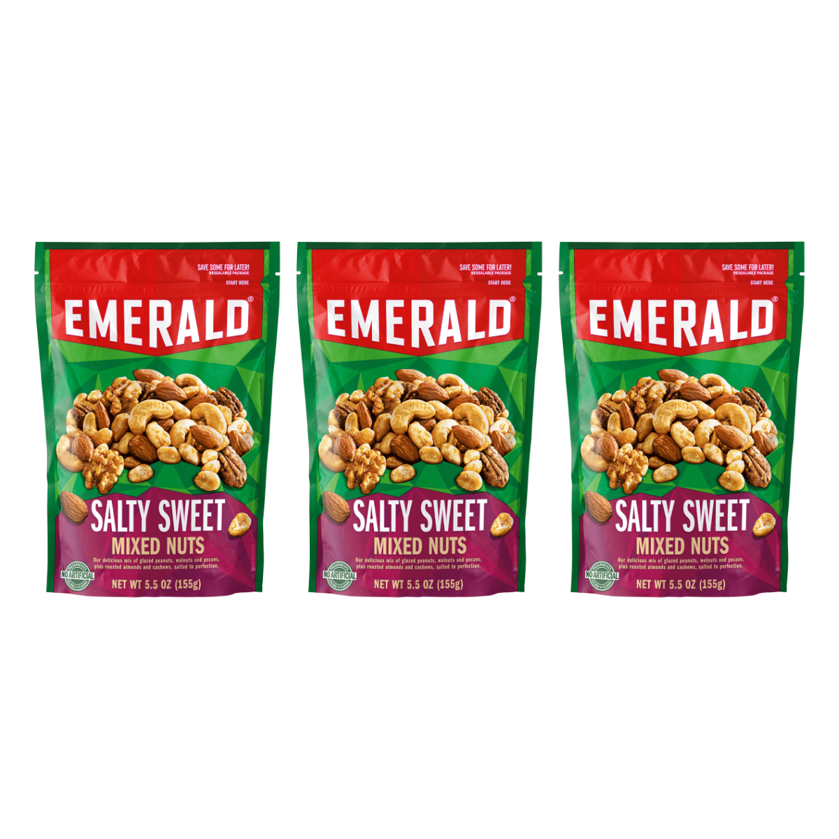 Emerald Nuts Salty Sweet Mixed Nuts, Features Kettle Glazed Peanuts ...