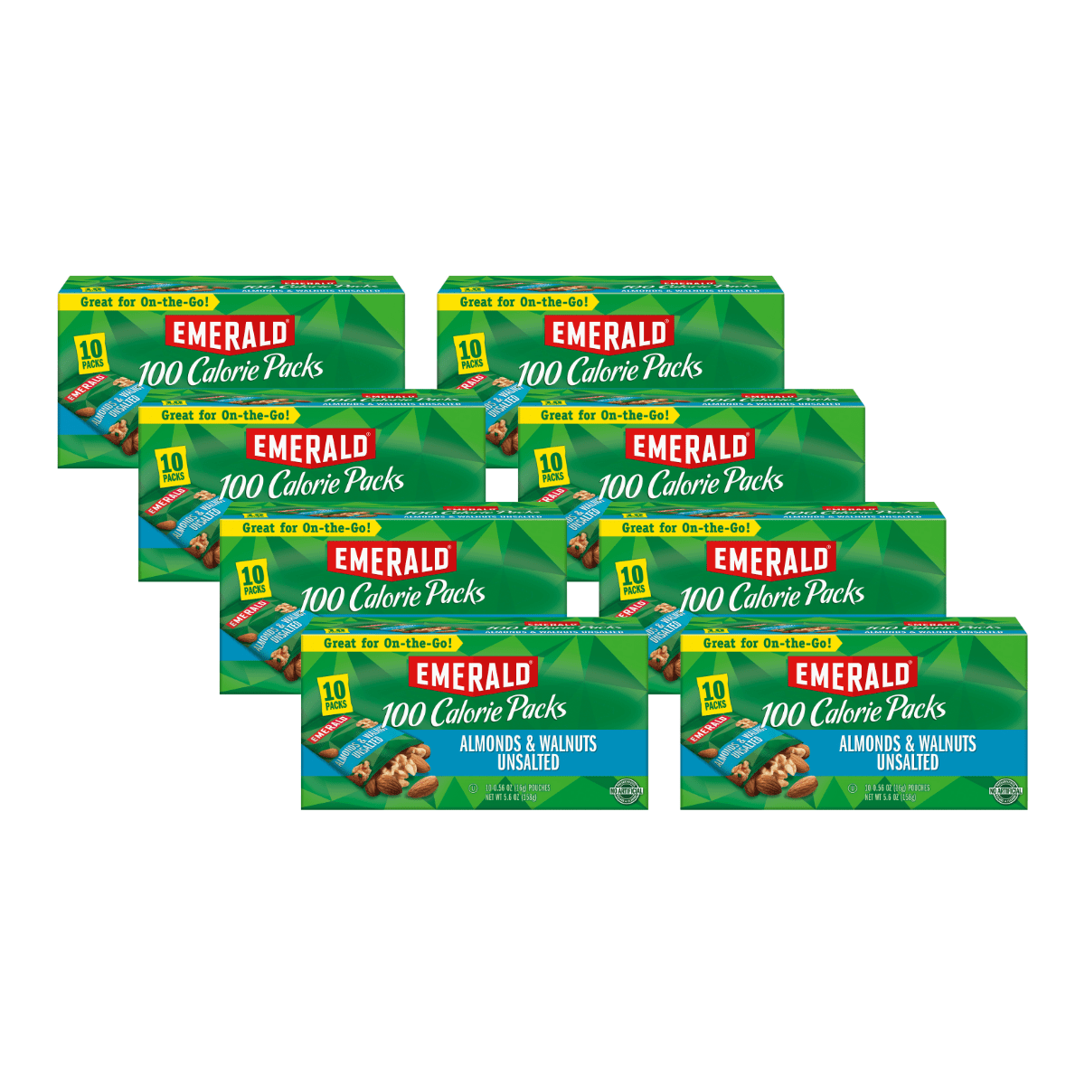 Emerald Nuts, Unsalted Almonds & Walnuts, 100 Calorie Packs, 10 CT, 5.6 ...