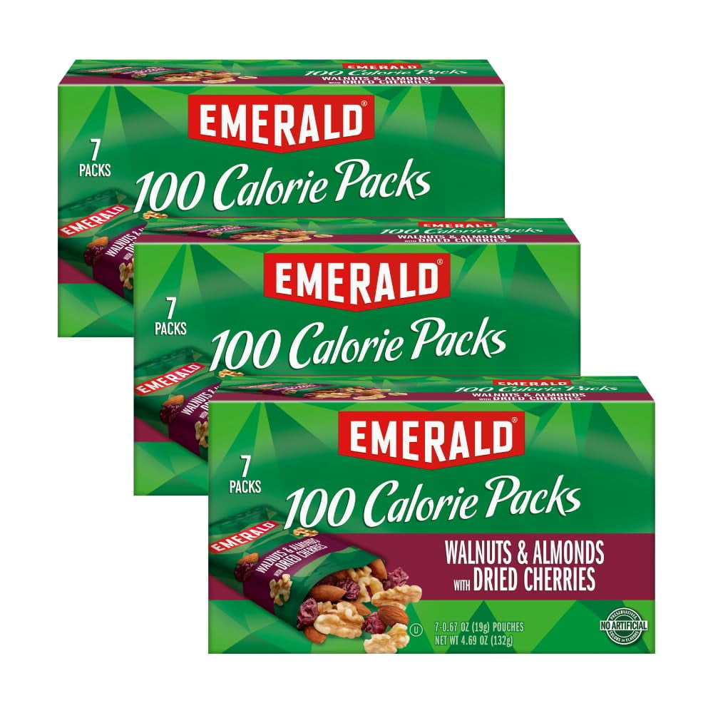 Emerald Nuts Walnuts & Almonds with Dried Cherries, 100 Calorie Pack, 4 ...