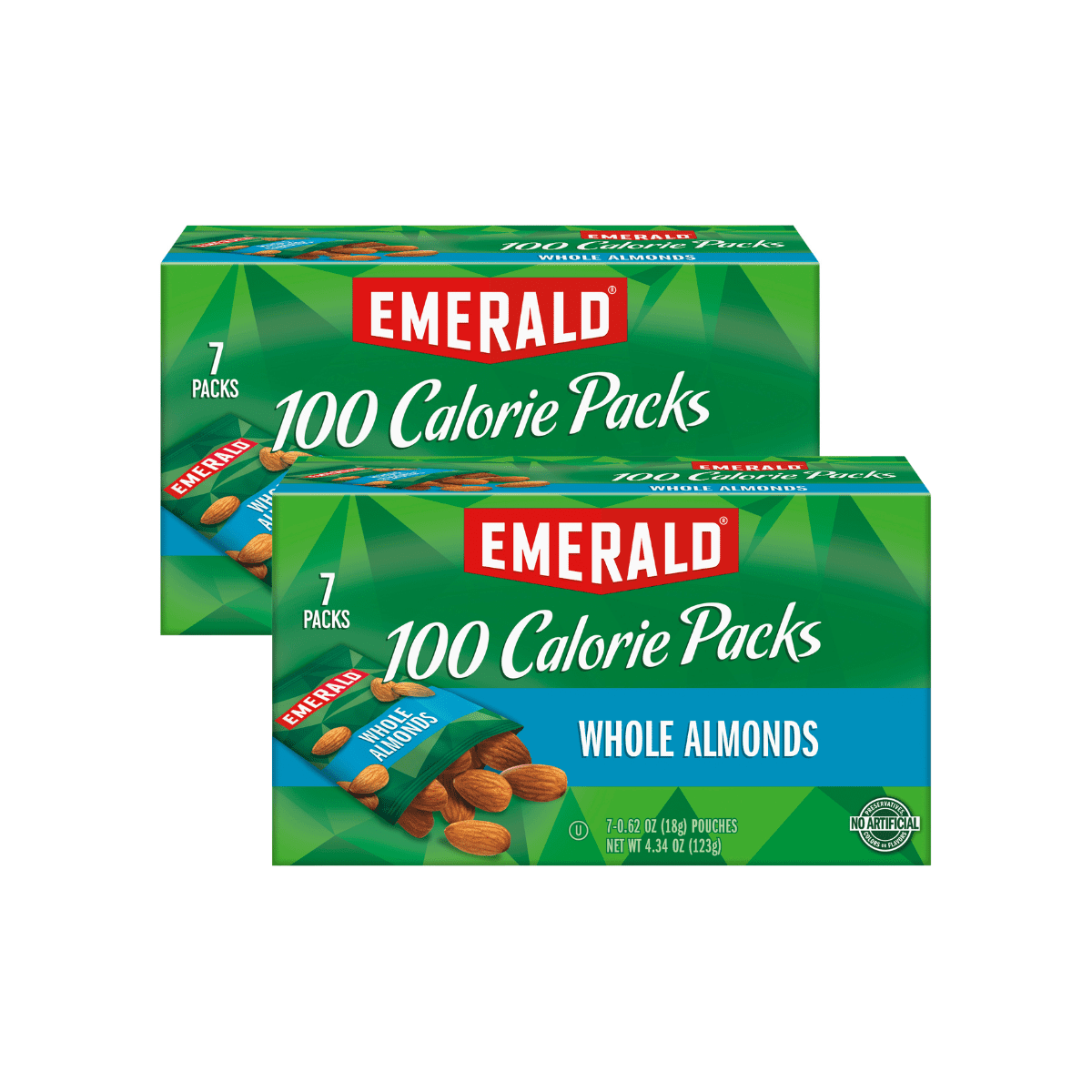 Emerald Nuts Whole Almonds, 100-Calorie Individual Packs 7CT, 4.34 oz ...
