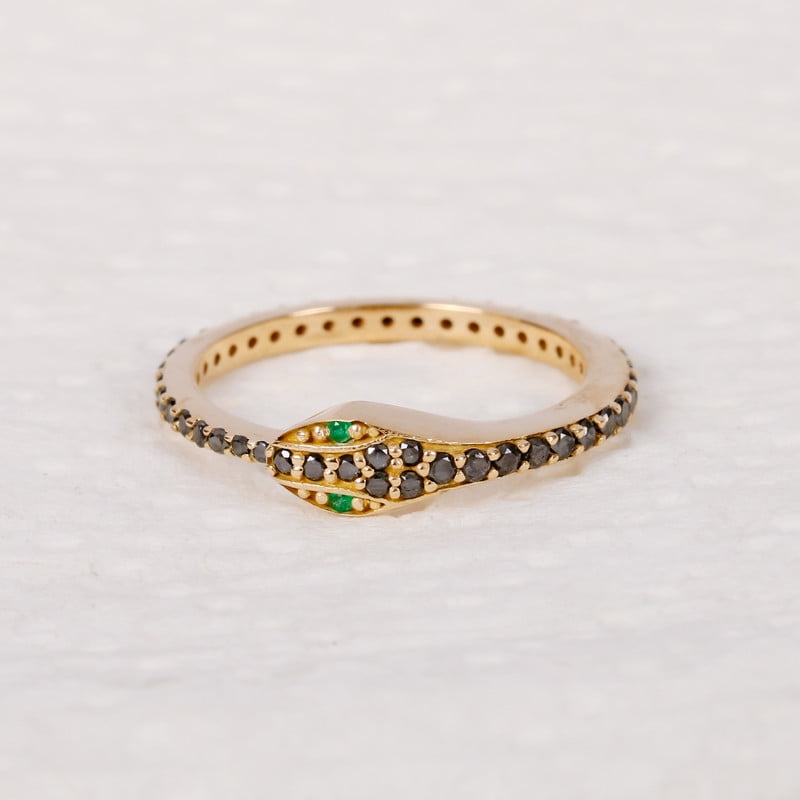 Emerald On Eye Gemstone Ring, Snack Ring, 925 Sterling Silver Emerald ...