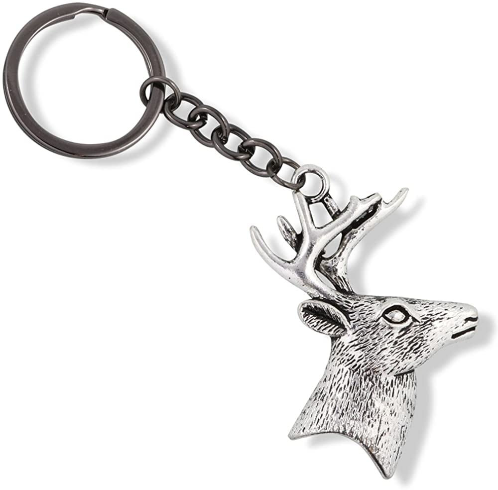 Emerald Park Jewelry Deer Keychain | Deer Antler Keychain for Men and ...