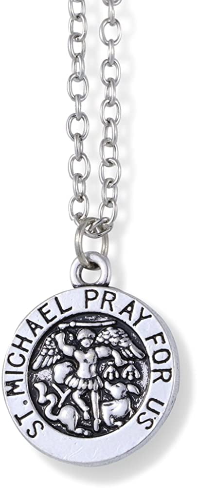 Emerald Park Jewelry Saint Michael Necklace | Small Pray for Us St ...