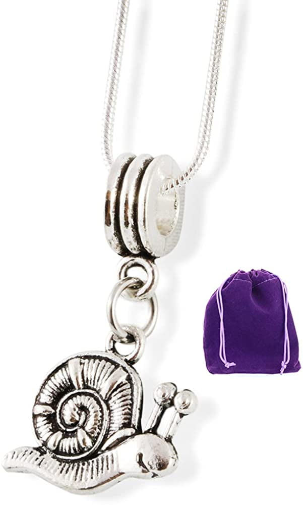 Emerald Park Jewelry Snail with Shell and Eyes Snake Chain Necklace ...
