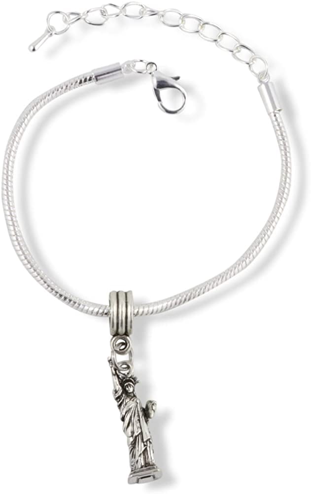 Emerald Park Jewelry Statue of Liberty Snake Chain Charm Bracelet ...
