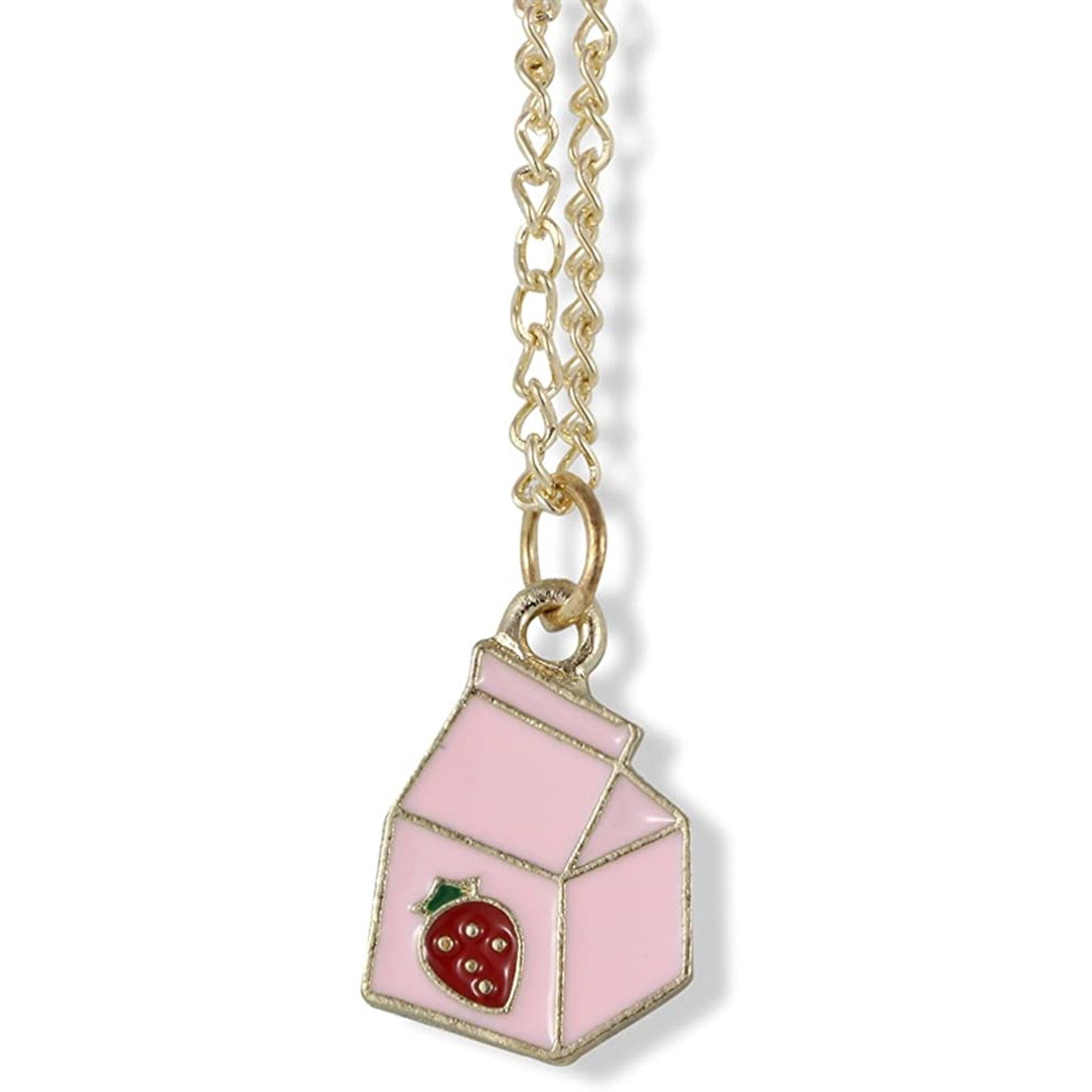 Strawberry Milk Carton Charm Chain Necklace Pendant - Walmart.com