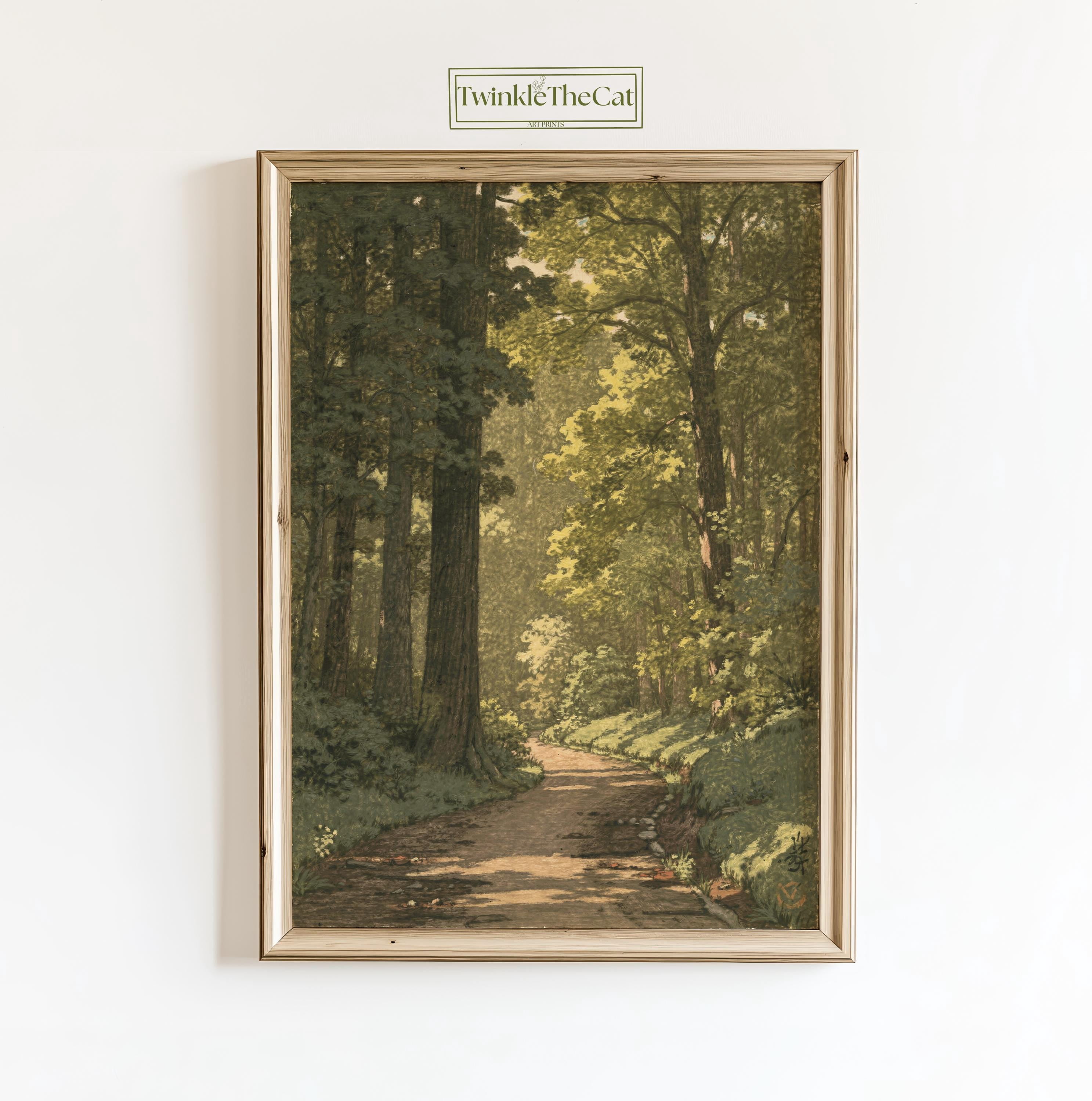 Emerald Passage Vintage Japanese Forest Path Poster Ukiyoe Style ...